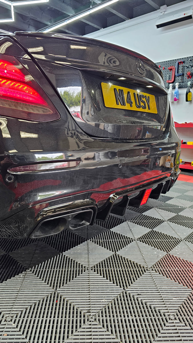 MERCEDES E CLASS W213 BRABUS STYLE GLOSS BLACK DIFFUSER WITH TIPS ...