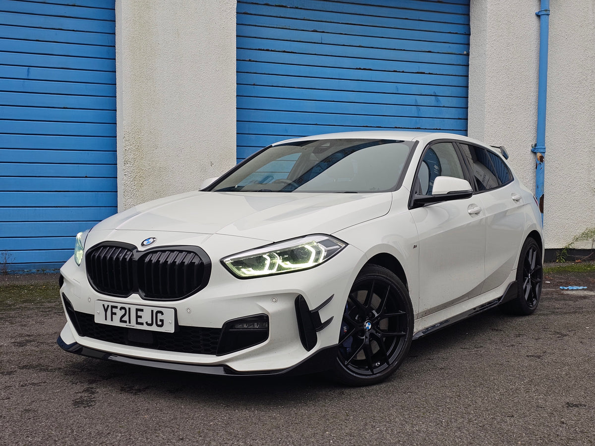 BMW 1 SERIES F40 MP STYLE GLOSS BLACK FRONT LIP WITH CANARDS – ModNations