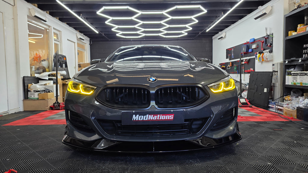 BMW 8 SERIES G14 G15 G16 GLOSS BLACK FRONT LIP – ModNations