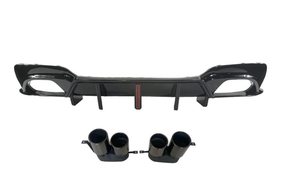 BMW 3 SERIES G20 G21 COMP STYLE LED (SLIM) GLOSS BLACK DIFFUSER WITH B ...