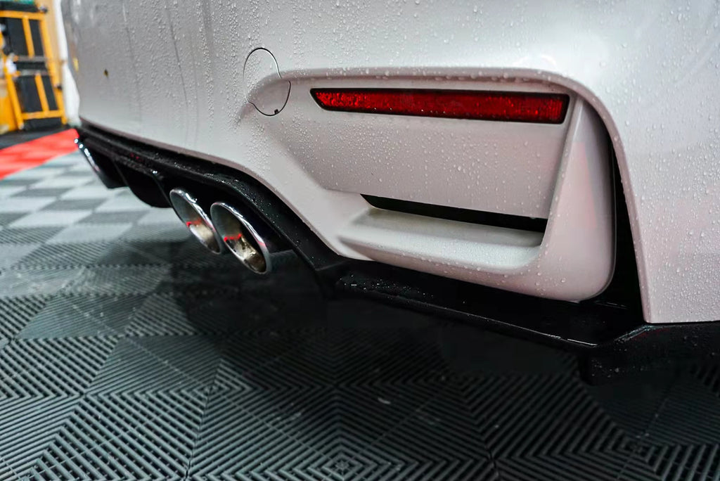 BMW M3 M4 F80 F82 F83 VORSTEINER STYLE REAR GLOSS BLACK DIFFUSER ...