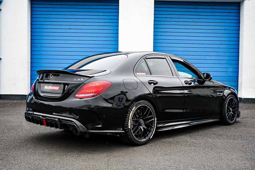 MERCEDES C63 W205 BRABUS STYLE CARBON FIBRE REAR DIFFUSER WITH BRABUS ...