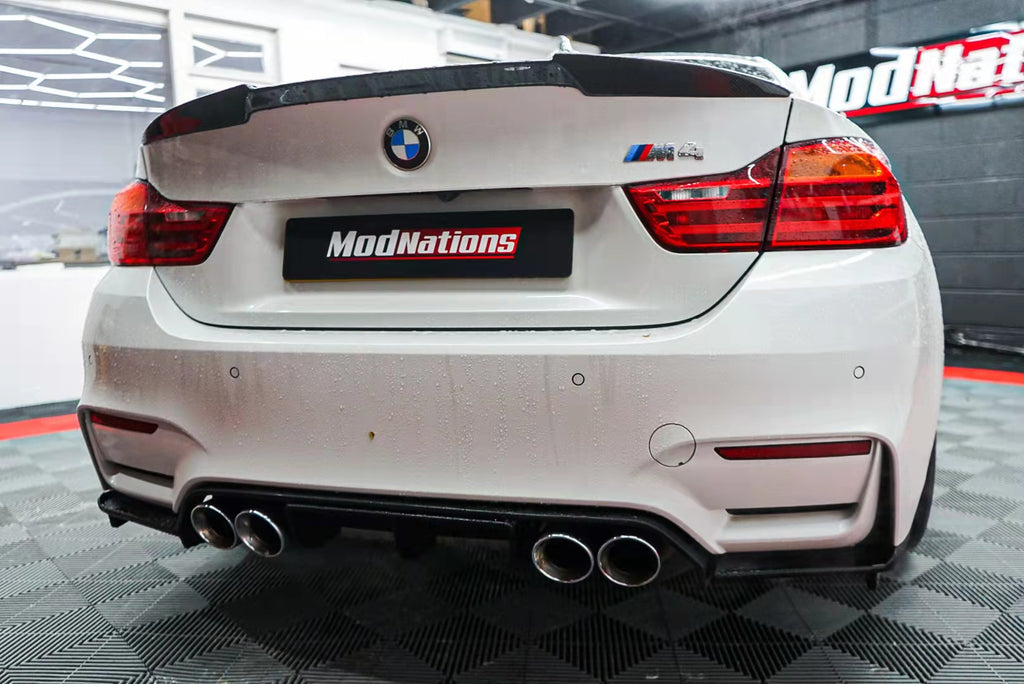BMW M3 M4 F80 F82 F83 VORSTEINER STYLE REAR GLOSS BLACK DIFFUSER ...